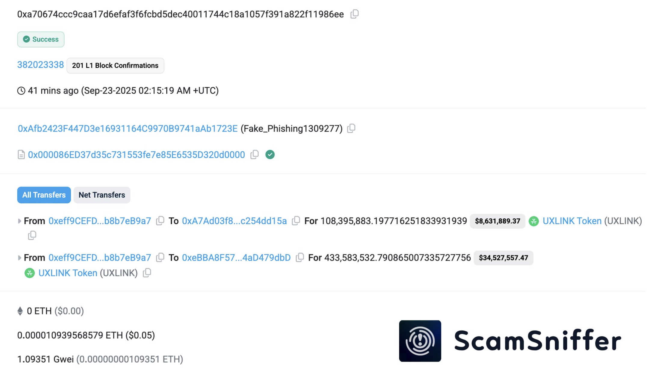 UXLINK exploiter loses 542M illegally minted tokens in phishing attack ...